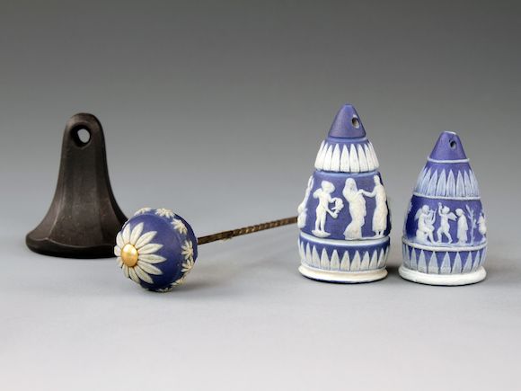 Bonhams : Two rare Wedgwood blue jasper seals, a basalt intaglio and a ...