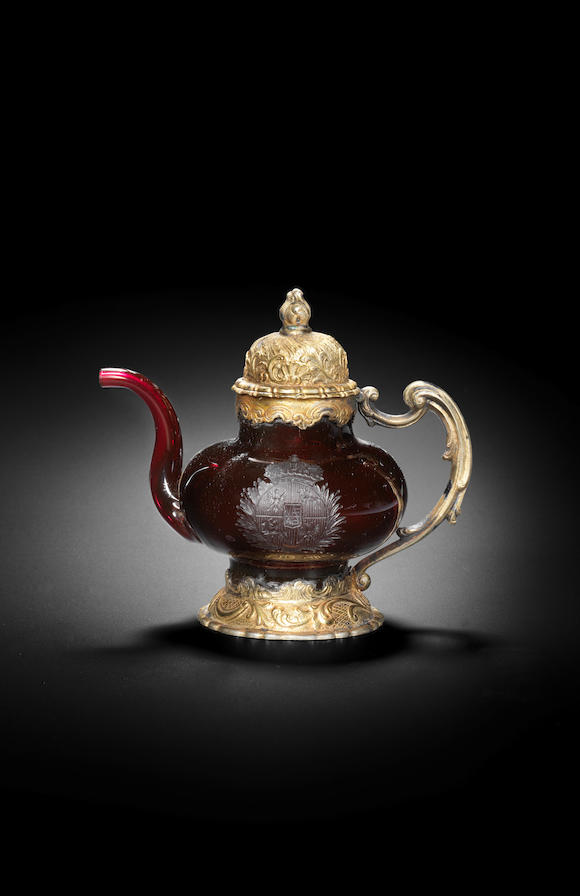 Bonhams A Rare Dresden Engraved Silver Gilt Mounted Armorial