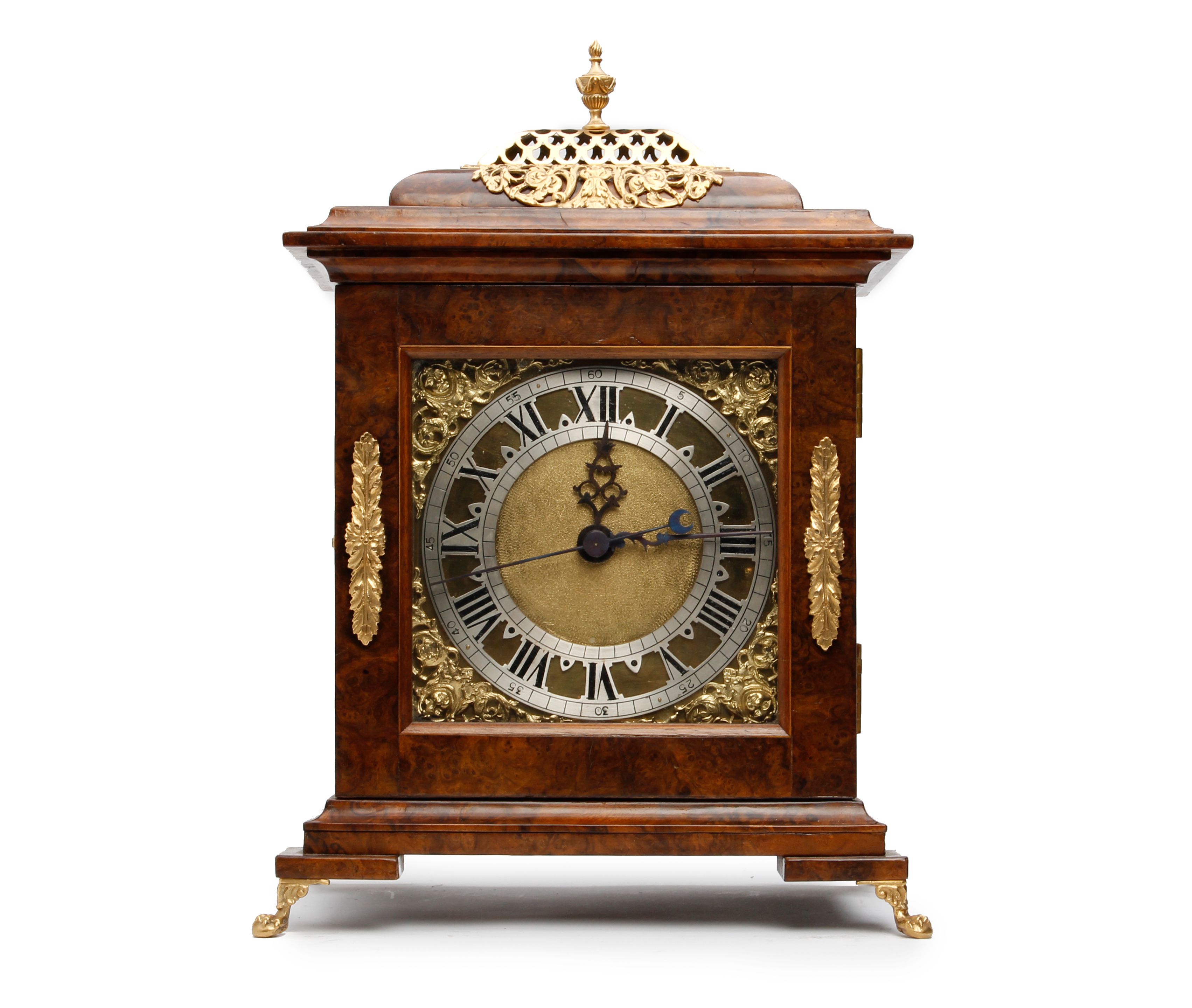 Bonhams : An 18th century style burr walnut bracket clock Anonymous ...