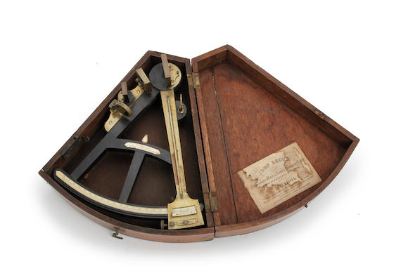Bonhams A 19th Century Octant In Mahogany Case G Gowland Liverpool