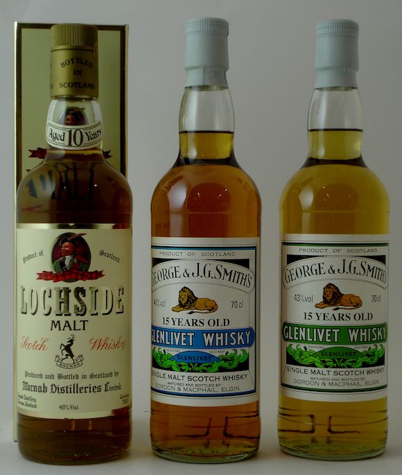 Bonhams : Lochside-10 year old Glenlivet-15 year old (2)