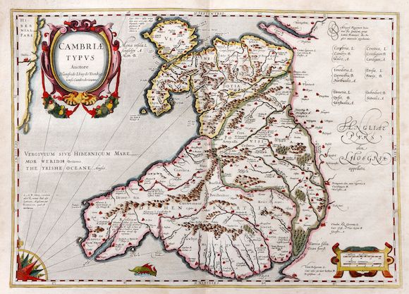 Bonhams : Humphrey Lhuyd (British, 1527-1568) Cambriae Typus A map of ...