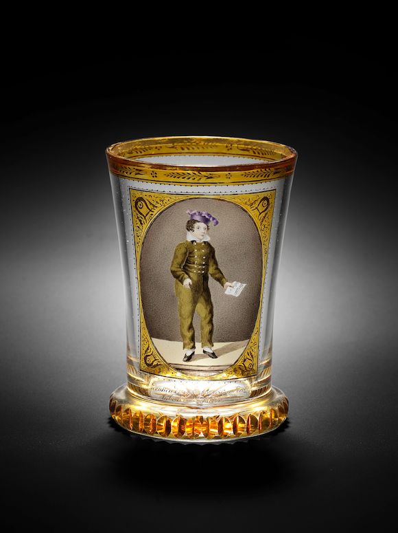 Bonhams : A Viennese transparent-enamelled and part-amber stained and ...