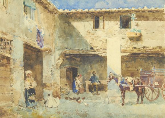 Bonhams : Ettore Simonetti (Italian, 1857-1909) A courtyard scene
