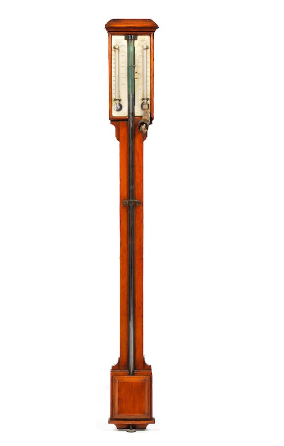 Bonhams : A 19th Century oak cased 'FARMER'S BAROMETER AND DOMESTIC ...