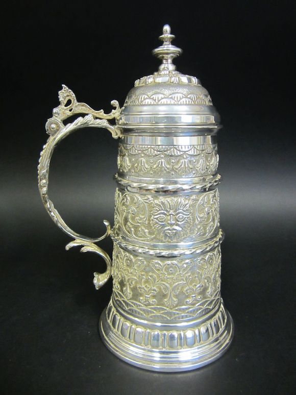 Bonhams : A Peruvian silver lidded tankard by Camusso, Lima circa 1960 ...