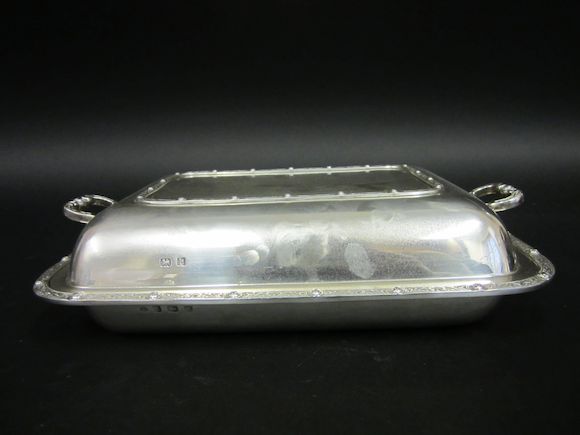 Bonhams : A silver two handled entree dish by Adie Bros., Birmingham 1935
