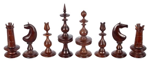 Bonhams : An Irish arbutus and sycamore chess set and box, Killarney ...