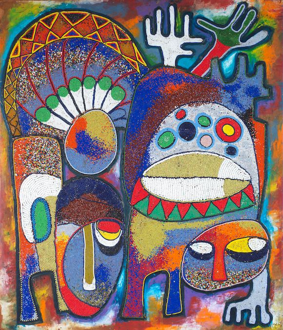 Bonhams : Chief Jimoh Buraimoh (Nigerian, born 1943) Waving creatures ...