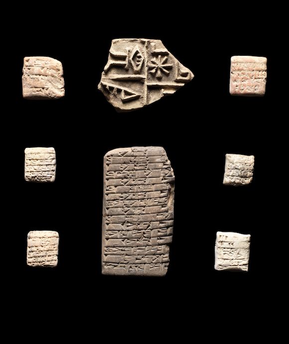 Bonhams : Seven Mesopotamian terracotta cuneiform tablets and a brick ...
