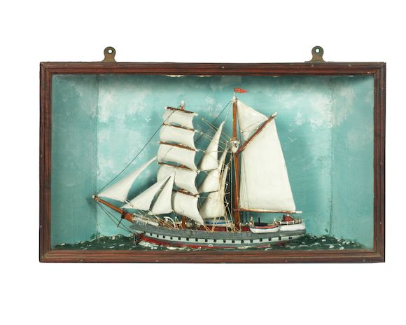 Bonhams : A small 19th century waterline diorama model of the ...