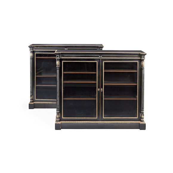 Bonhams : A pair of late Victorian gilt metal mounted ivory line-inlaid ...