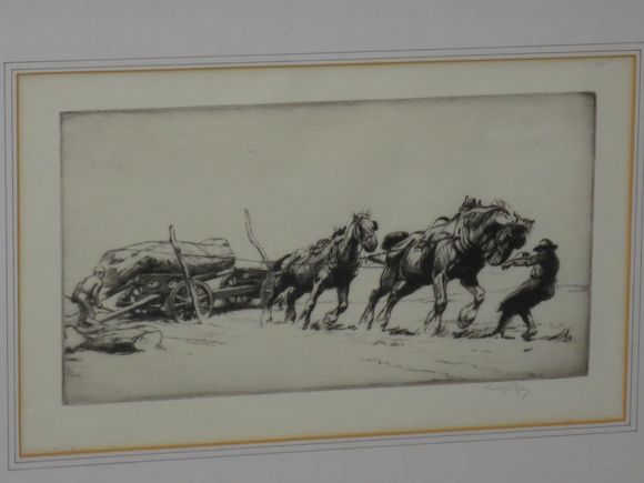 Bonhams : George Soper (British, 1870-1942) Timber Hauling two works