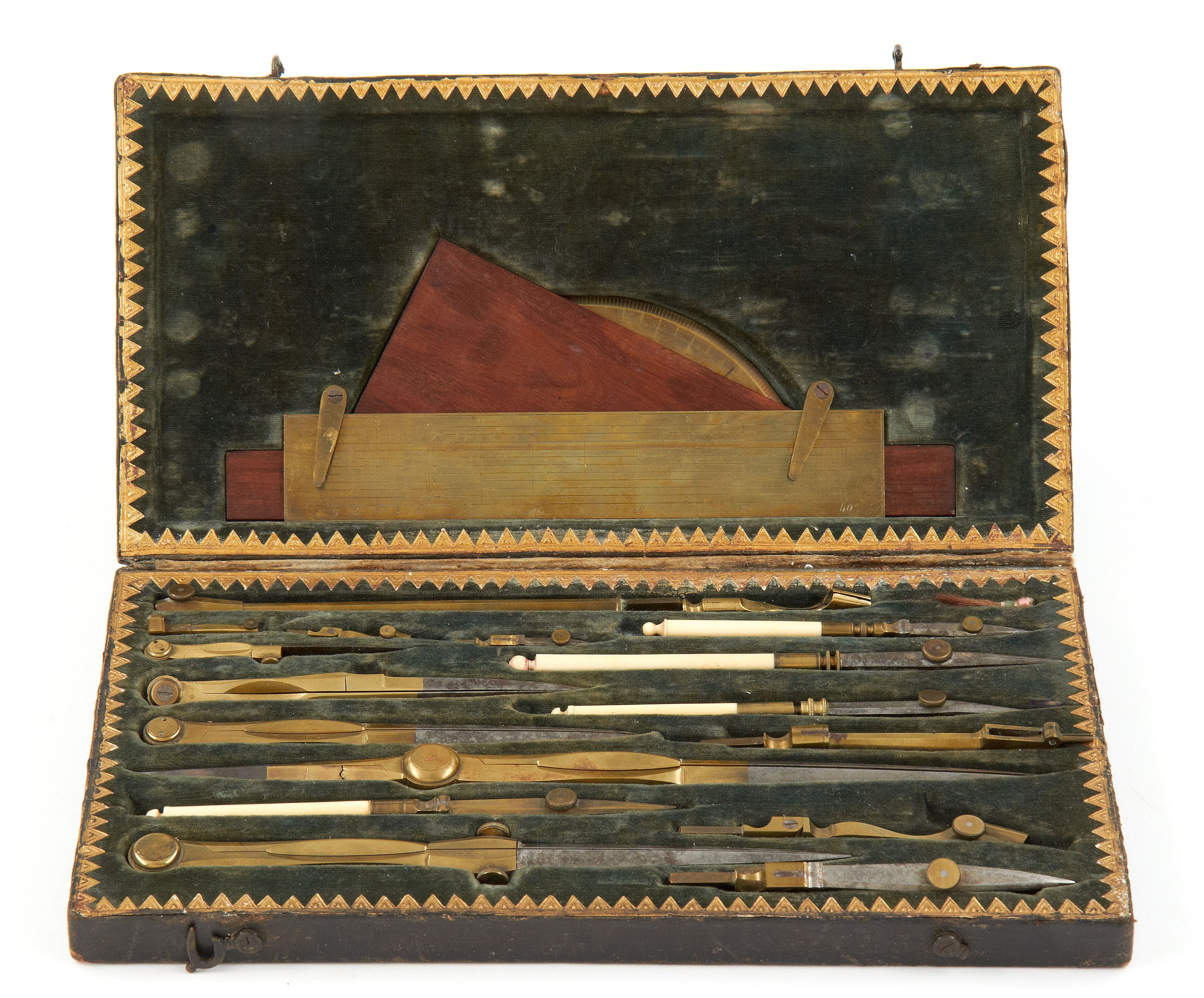 Bonhams : A set of brass drawing instruments, Continental, late 18th ...