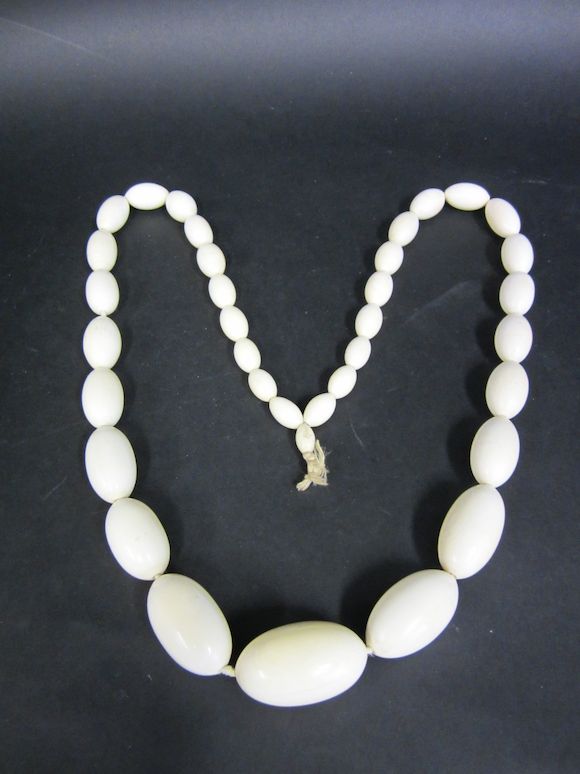 Bonhams : A Victorian ivory bead necklace