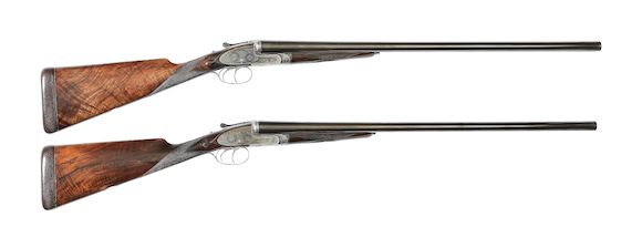 Bonhams : A fine pair of 12-bore self-opening sidelock ejector guns by ...