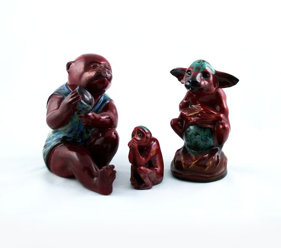 Bonhams : Three Bernard moore animal figures Circa 1905-20