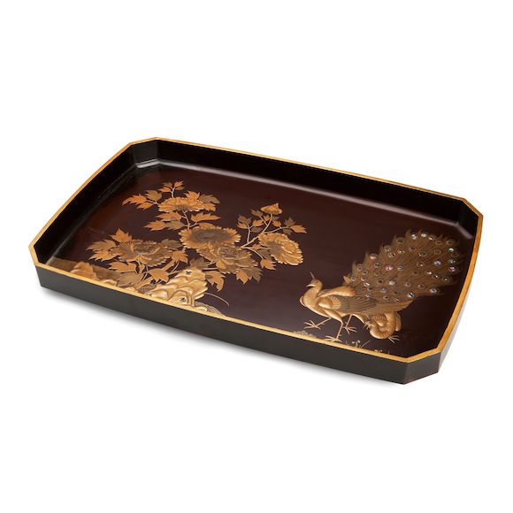 Bonhams : A large lacquered tray Circa 1900
