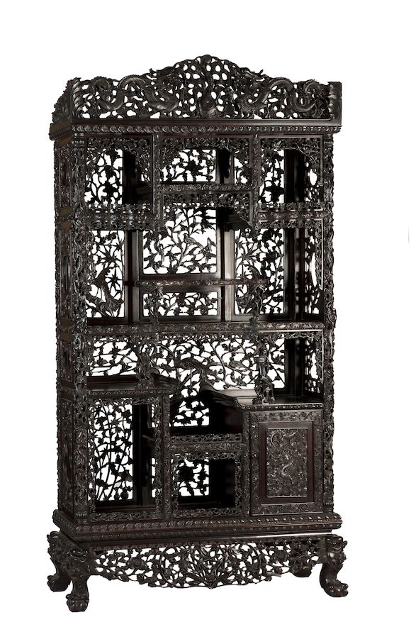 Bonhams : A hardwood stage cabinet 19th century