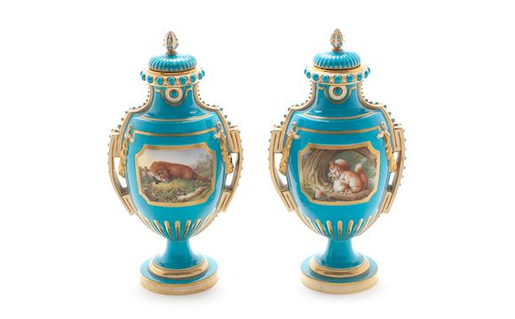 Bonhams : Henry Mitchell (attributed) for Minton a Fine Pair of Animal ...