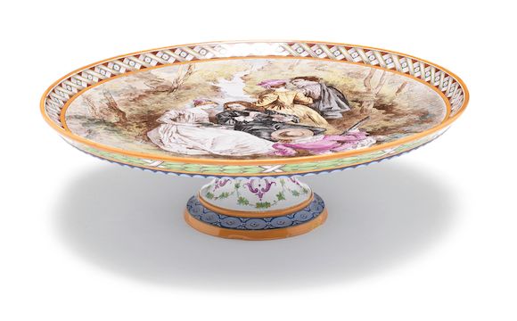 Bonhams : Emile Lessore for Minton a Tazza with Eighteenth Century ...