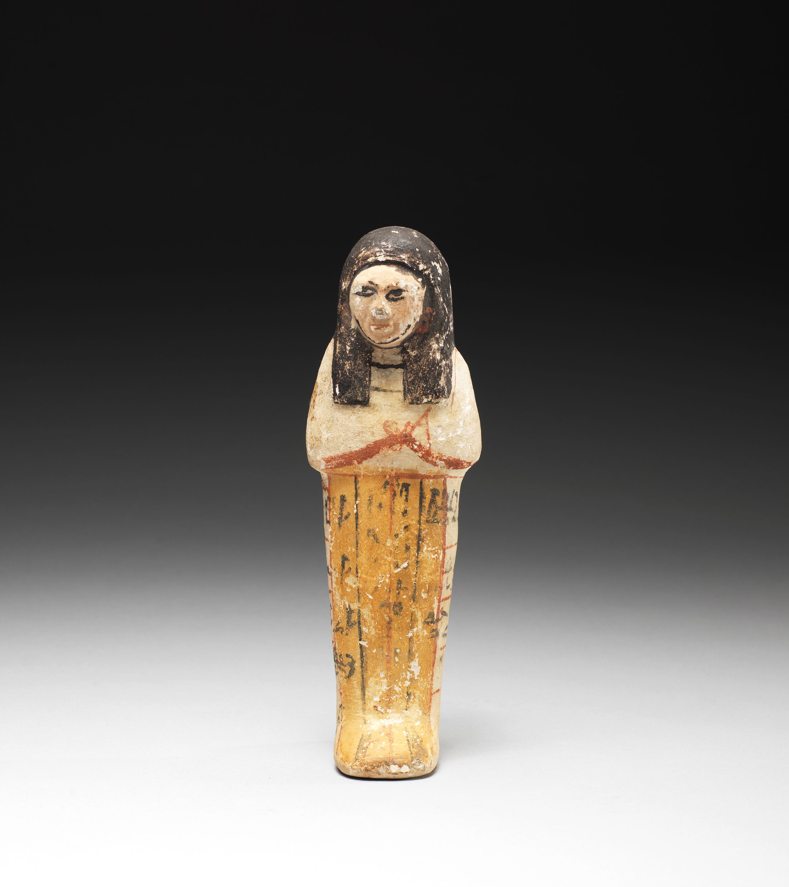 Bonhams : An Egyptian polychrome limestone shabti