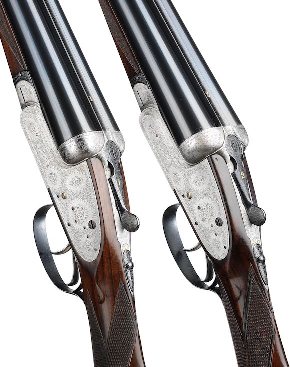 Bonhams : A pair of 12-bore assisted-opening sidelock ejector guns by ...