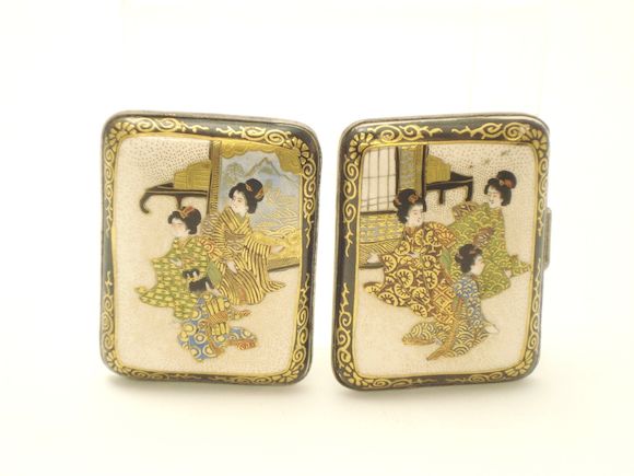 Bonhams : A pair of Satsuma belt buckles Early 20th century
