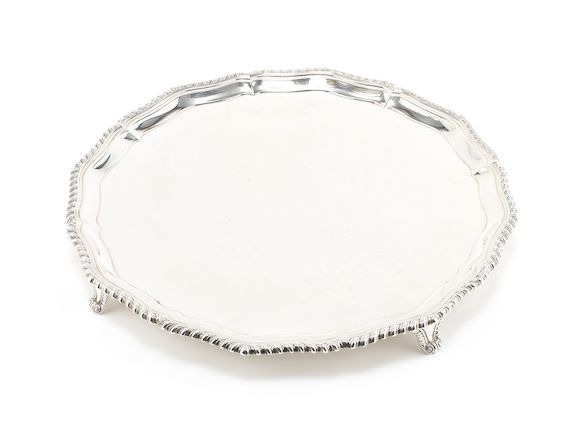 Bonhams : A silver shaped-circular salver, in the 18th century manner ...