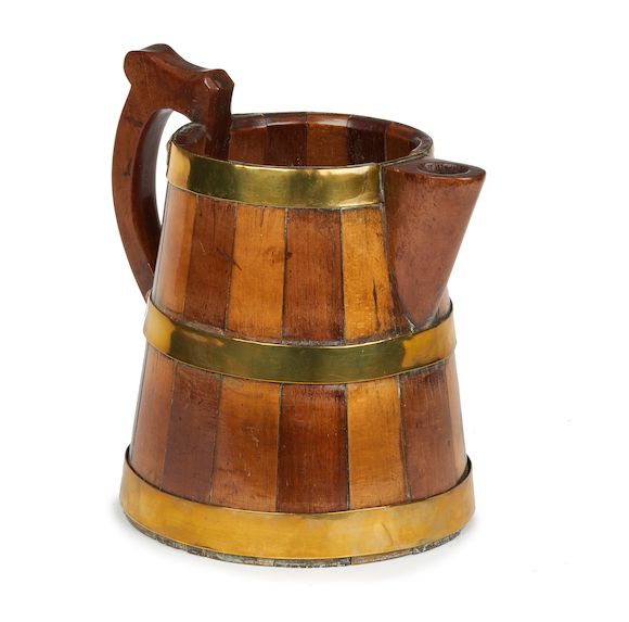 Bonhams : A late 19th century brass-bound beech and fruitwood staved ...