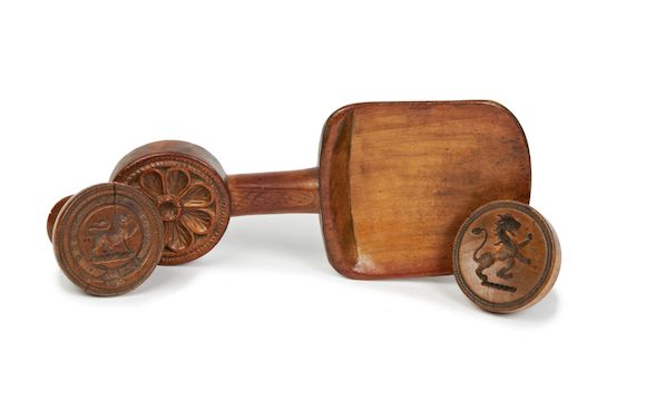 Bonhams : A 19th century sycamore butter scoop, with butter marker to ...