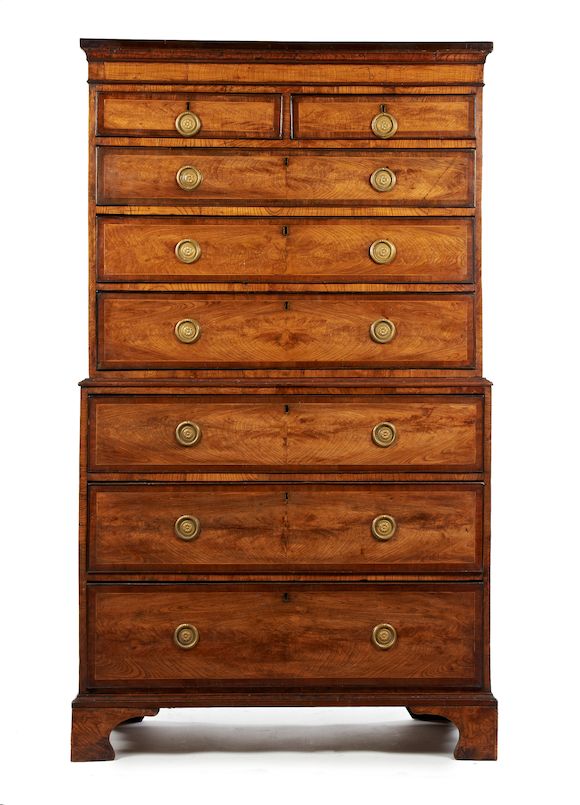 Bonhams : An unusual figured ash chest on chest First-half 19th century
