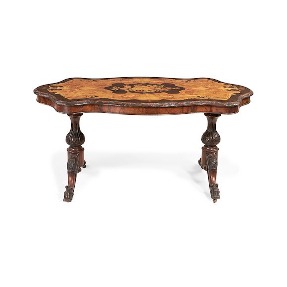 Bonhams : A Victorian walnut, ebony, stained sycamore and fruitwood ...