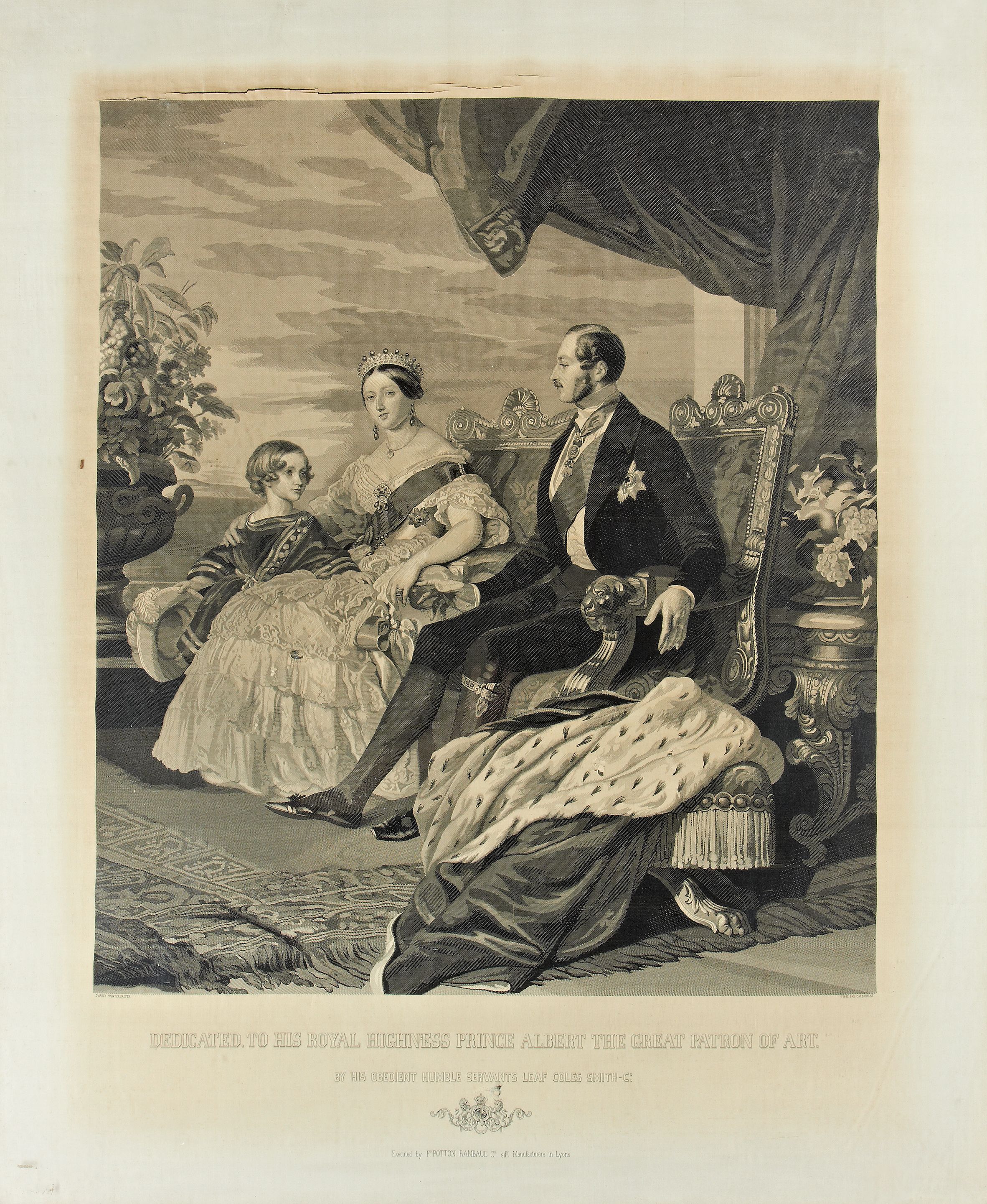 Bonhams : After Winterhausen, A woven silk work picture, titled ...