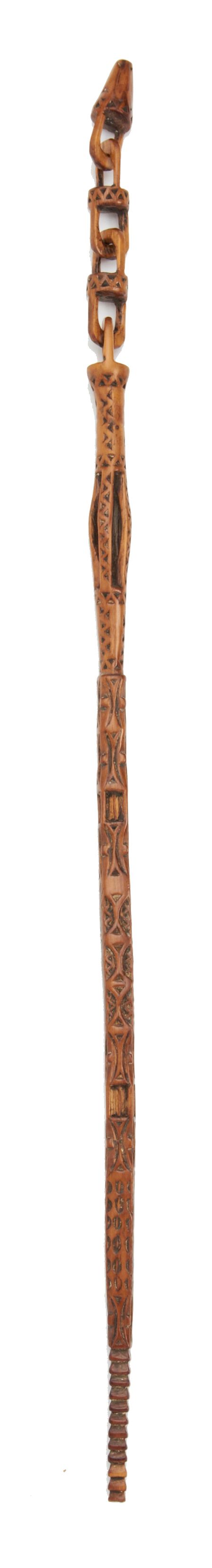 Bonhams : An 18th century carved boxwood rod with integral chain ...