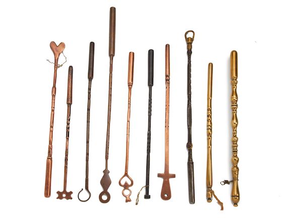 Bonhams : A collection of ten goffering iron rods or warmers 18th/19th ...