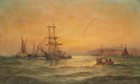 Bonhams : Hubert Thornley (British, 1858-1898) Sunset, Collier Brig ...