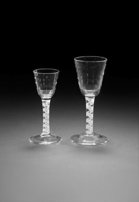 Bonhams Two Lynn Wine Glasses Circa 1765