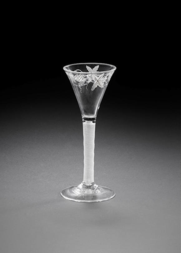 Bonhams A Beilby Enamelled Wine Glass Circa 1765