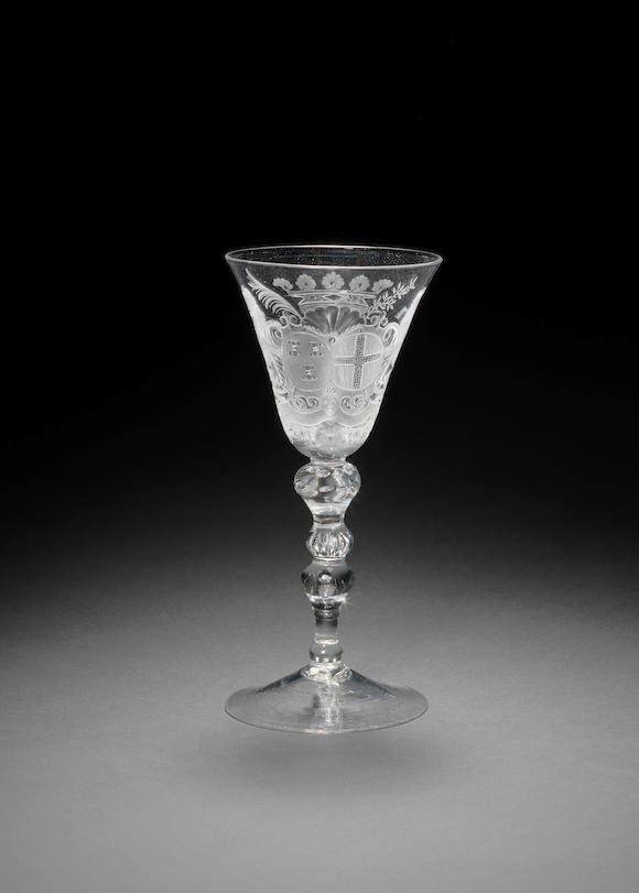 Bonhams A Dutch Engraved Armorial Goblet Circa 1750