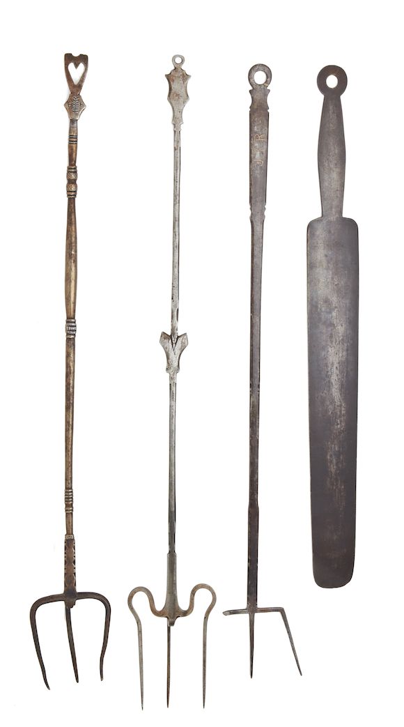 Bonhams : Three 18th century steel toasting forks