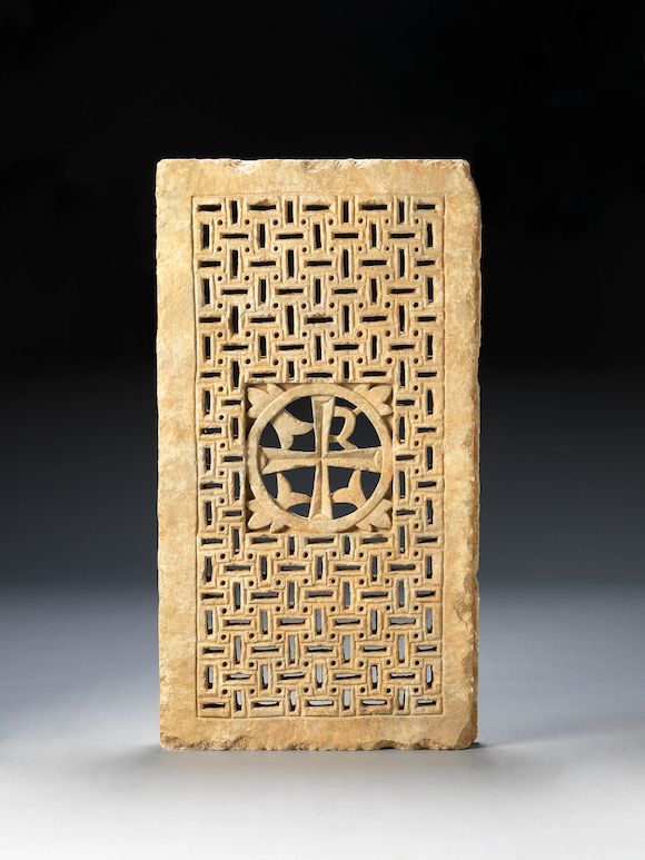 Bonhams : A Byzantine limestone openwork screen