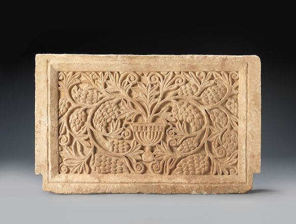 Bonhams : A Roman limestone relief panel