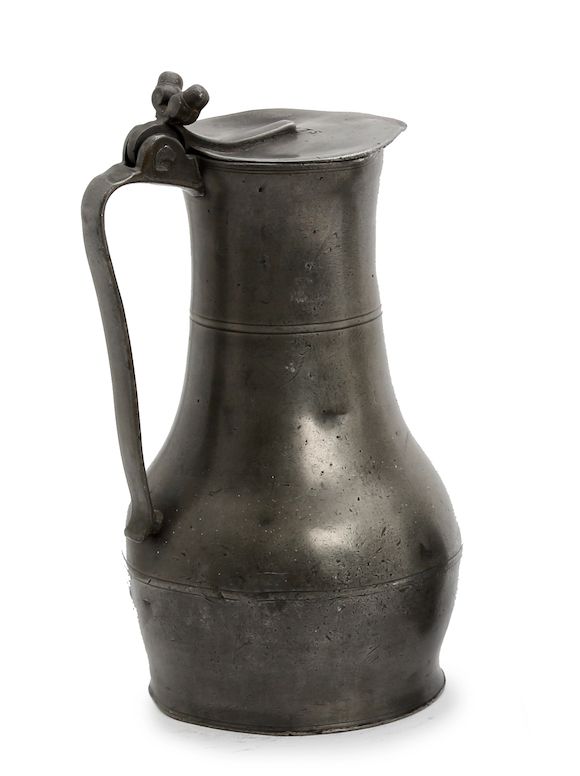 Bonhams : An 18th century Jersey pot lidded pewter measure, circa 1800