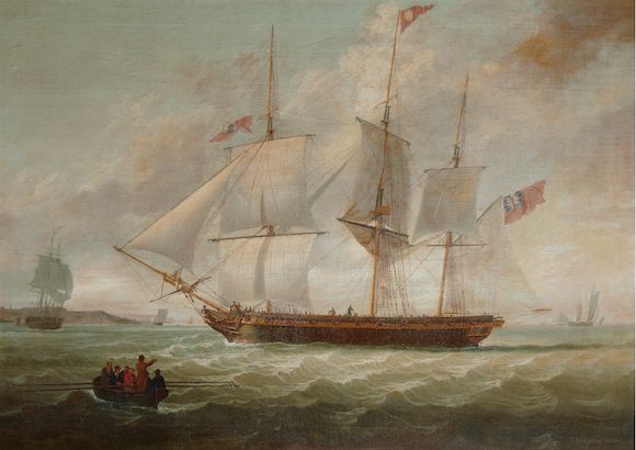 Bonhams : John Jenkinson (British, active 1780-1820) A three-masted ...
