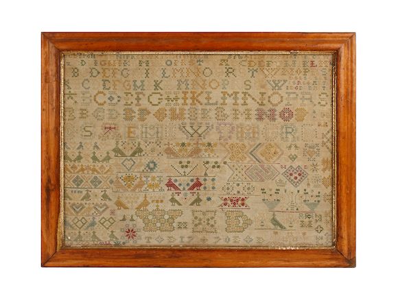 Bonhams : An alphabet sampler dated 1770