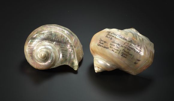 Bonhams : A pair of engraved Turban shells, commemorating the Great ...