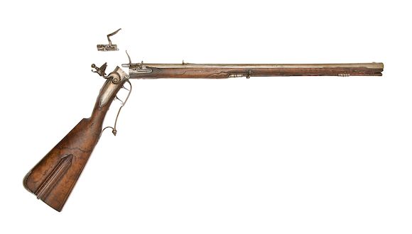 Bonhams : A Rare Saxon 40-Bore Breech-Loading Break-Action Flintlock ...