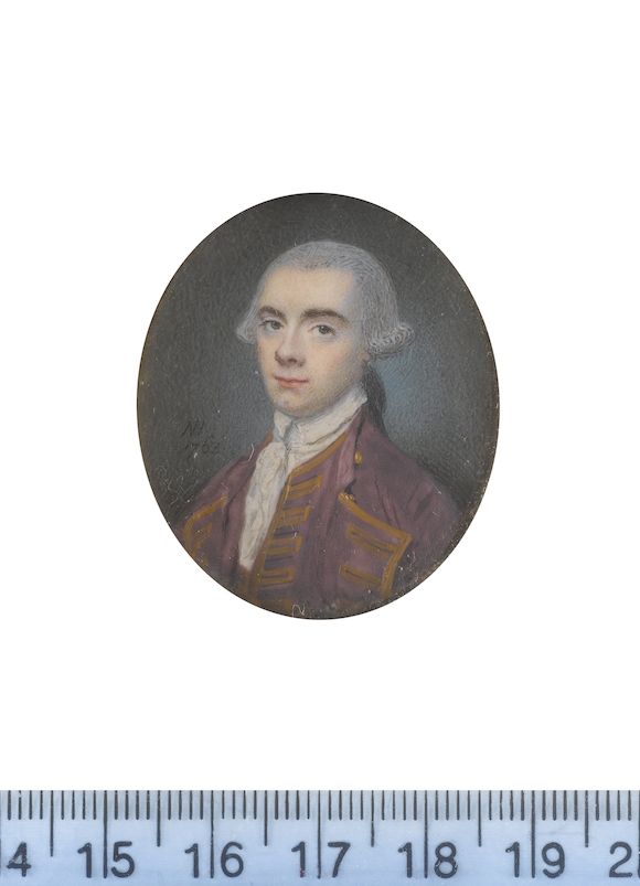Bonhams : Nathaniel Hone (Irish, 1718-1784) A Gentleman, wearing violet ...