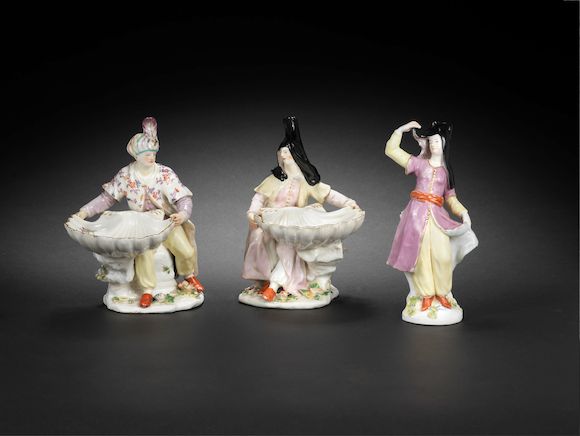 Bonhams : A Chelsea figure of a Levantine lady, circa 1755